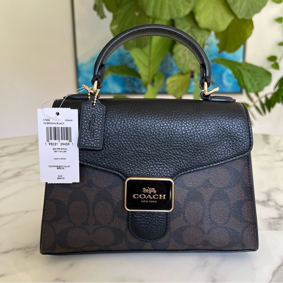 Coach | Bags | Coach Pepper Satchel In Signature Canvas Top Handle Bag ...